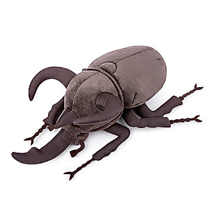 ZHONGXIN MADE Simulation Atlas Beetle Stuffed Plush Toy - 10" Realistic Chalcosoma Atlas Animal Insect Beetle, Soft Crustaceans Animals Model, Unique Beetle Toys Model Dolls Gifts for Kids