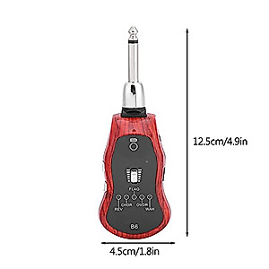 Bnineteenteam Guitar Effector, USB Rechargeable Battery and Guitar Effector, Super Portable Guitar Transmitter Receiver with 5 Sound Modes Accessory Mixer Supplies