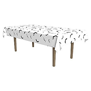 Beistle Moustache Tablecover, 54 by 108-Inch