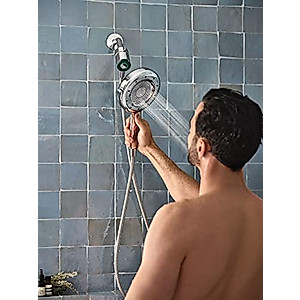Moen N400H0CH Quattro Handheld Four Unique Shower Experiences and Magnetix Dock, Chrome