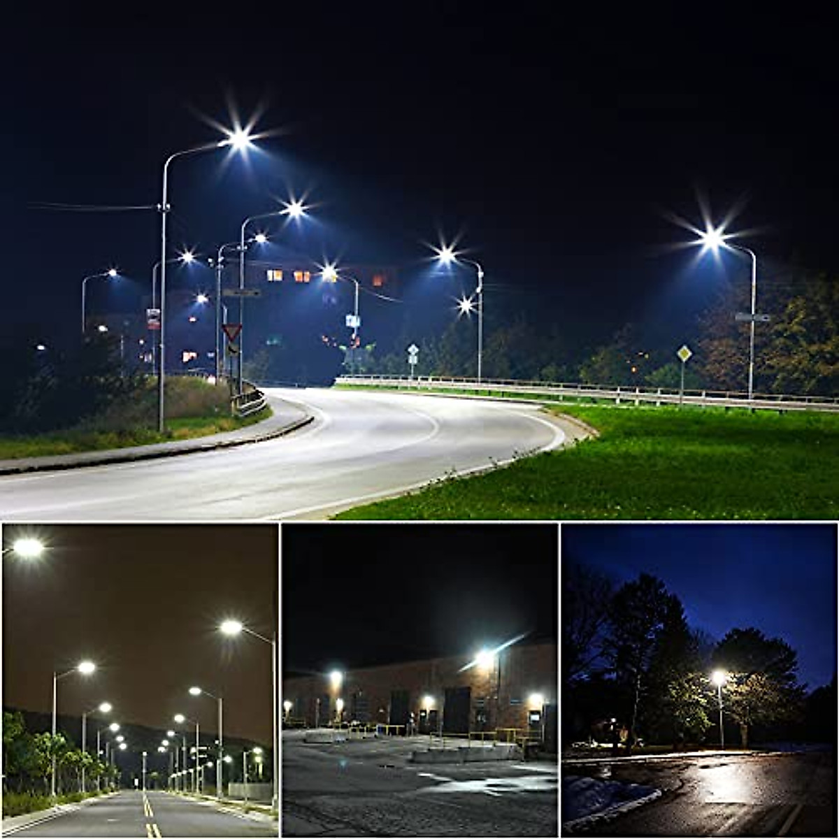LEDMyplace 150W LED Pole Light with Photocell 5700K Universal Mount White AC120-277V Commercial Parking Lot Lights