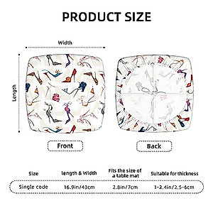 AKAUTOSM High Heel Shoes Removable Square Cushion Cover,Chair Protector Slipcovers for Home,Kitchen,Dining Room