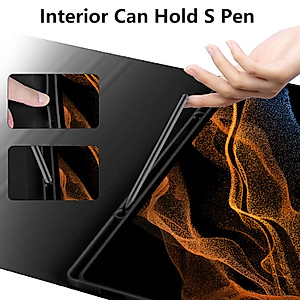 Keyboard Case for Samsung Galaxy Tab S8 Ultra 14.6 inch 2022, Magnetically Detachable Bluetooth Keyboard, Slim Lightweight Stand Cover with S Pen Holder, Auto Sleep/Wake, SM-X900/X906, Black