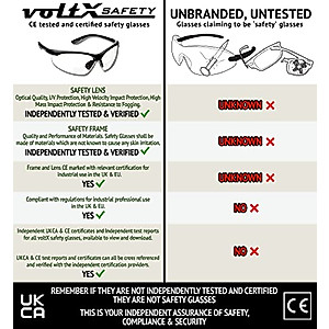 voltX 'CONSTRUCTOR' BIFOCAL Reading Safety Glasses (CLEAR +3.5 Dioptre) ANSI Z87.1+ & CE EN166F, certified/Cycling Sports Glasses includes safety cord + UV400 anti fog coated lens