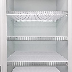 Kathfly 4 Roll Wire Shelf Liner Clear Shelf Covers for Wire Shelving Waterproof Non Adhesive Refrigerator Pantry Wire Shelf Plastic Mats for Kitchen Cabinet Drawer Fridge Rack 10 ft Roll (12inch Wide)