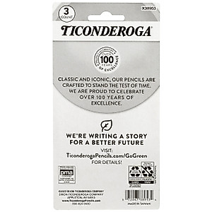 TICONDEROGA Erasers, Pencil Shaped, Latex-Free, Yellow, 3-Pack (38953)