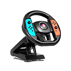 Numskull Switch Joy-Con Steering Wheel Table Attachment, Compatible with Nintendo Switch Racing Wheel Accessory,Black