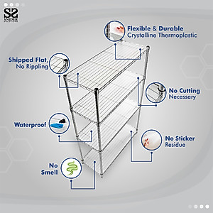 Wire Shelf Liners Set of 4 (36 x 14 inches) Plastic Waterproof Acrylic Storage Mat Organization Cover for Metal Shelves