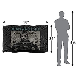 Supernatural Dean Mug Shot Silky Touch Super Soft Throw Blanket 36" x 58"