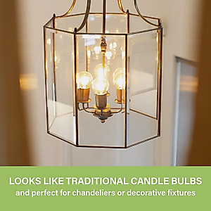 Sigalux G16.5 60W LED Light Bulb, 6 Pack, Dimmable, E12 Base, 2700K Warm White, for Chandeliers, Ceiling Fan, Pendant, 500 Lumens