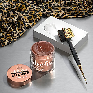 KISS Colors & Care 3-in-1 Professional Edge Styler Plus with Case - Slip-Free Rubber Grip, 100% Boar Bristles, Fine Tooth Comb, Pin Tail Tool, & Protective Case, Versatile & Ultra-Functional, Smooth & Sleek Styling