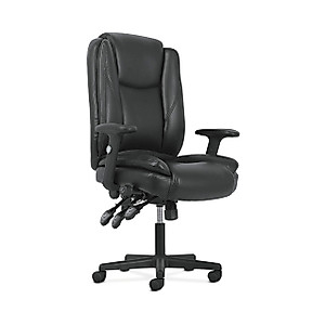Sadie High-Back Leather Office/Computer Chair - Ergonomic Adjustable Swivel Chair with Lumbar Support (HVST331)