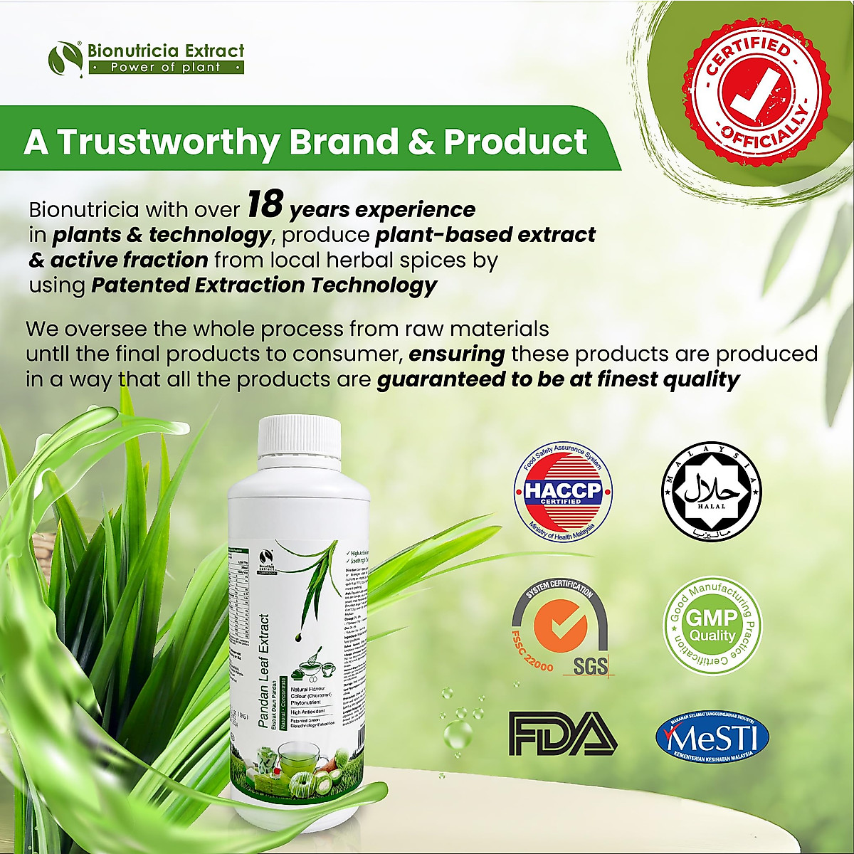 2 Bottles Natural Color Chlorophyll of Pandan Leaf Extract Concentrate for Bakery & Beverage (1000g),Vanilla of The East, Fresh Natural Asian Gourmet Baking Ingredient, Natural Flavor,