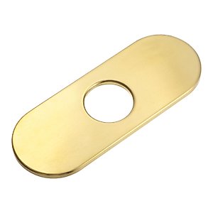 uxcell 6 Inch Hole Cover Deck Plate Escutcheon, Stainless Steel Sink Cover Plate for Bathroom or Kitchen Sink Faucet, Oval Brushed Gold