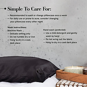 Inala Empowered Pillowcase - Pillowcase for Hair and Skin Health - 100% Mulberry Silk - Hypoallergenic Soft Breathable Pillow Case - Reduces Friction and Tangles - -19mm Better Grade 6A Silk