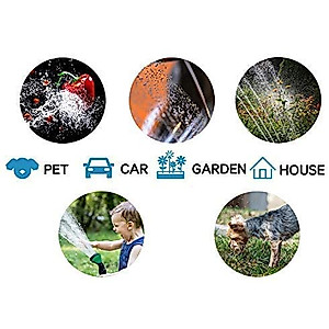 TOP DOG Rubber Garden Hose 30FT, No Kink Garden Water Hose With 7 Function Nozzle and Solid Brass Fittings Extra Strength Durable Gardening Flexible Hose for Garden/House/Car/Yard Washing