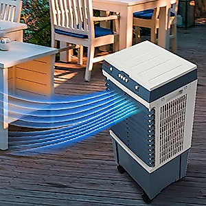 VEVOR Evaporative Air Cooler,100W 1400CFM Swamp Cooler with 5 Gallon Water Tank,Humidifying,3 Modes & Speeds Portable 3-IN-1 Cooling Fan,Energy-Saved Air Cooler for 550 Sq.Ft Indoor or Outdoor