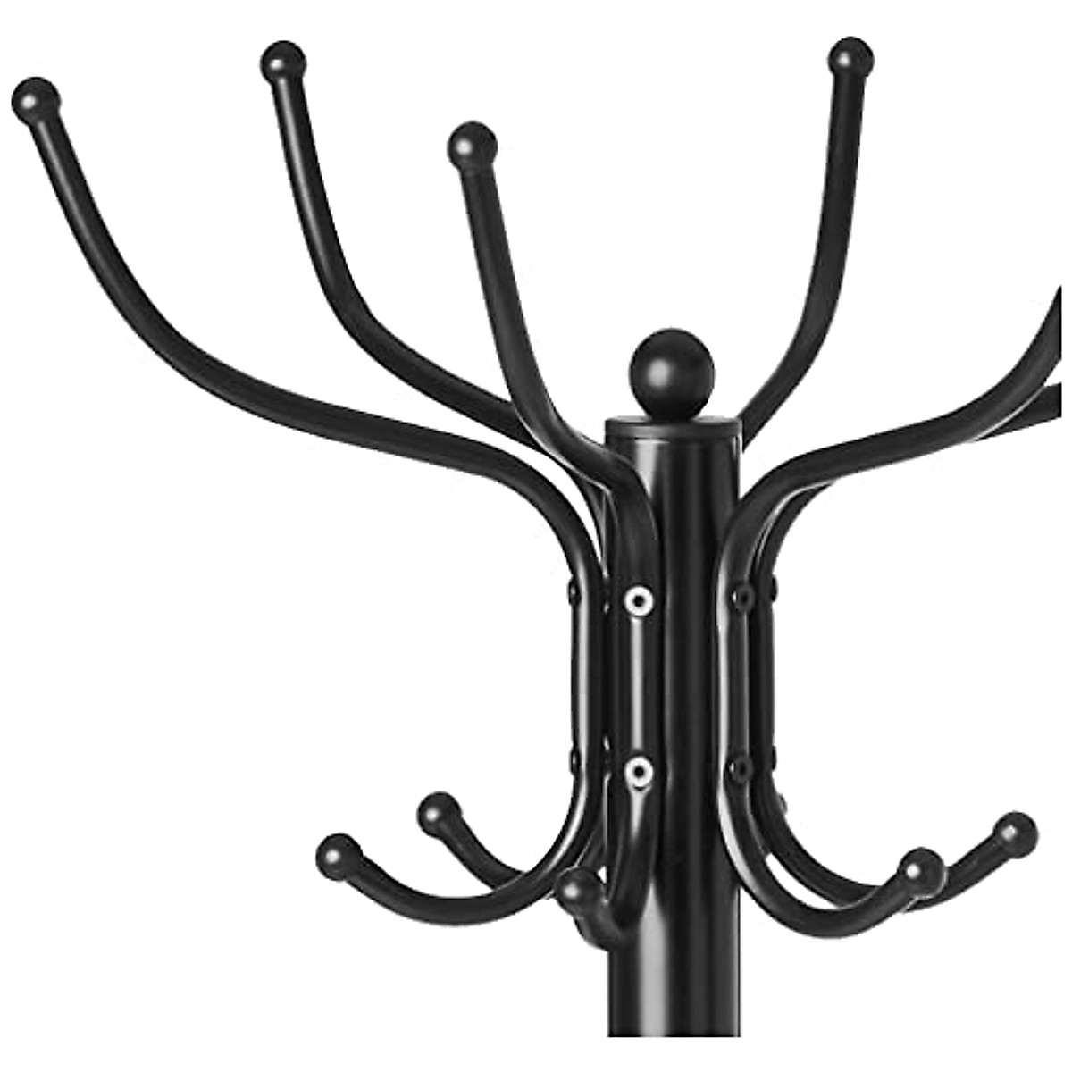 Tangkula Coat Rack Freestanding, 75 Inch Heavy Duty Metal Coat Hanger Stand with Umbrella Holder, Entryway Hat Jacket Hanger with 12 Hooks for Scarf Crutch Bag Coat, Standing Coat Tree Rack(Black 003)