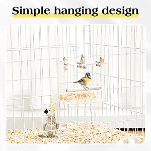 Ziliny 2 Pieces No Mess Bird Feeder for Cage Automatic Acrylic Bird Feeder Seed Food Catcher for Parakeet Canary Cockatiel Parrot Finch Canary 5.1 x 5.1 x 4.3 Inches