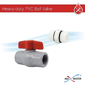 Max Water 2 Stage (Sediment, Odor& Improving Taste) Whole House (20 inch x 4.5 inch), Water Filtration System with PVC Ball Valve, Pressure Gauge & Housing Wrench - Sediment + CTO - 1" Inlet/Outlet