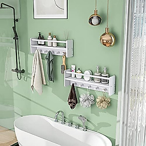 AZSKY White Wall Mounted Nursery Book Shelves Floating Bookshelf for Room Decor 24 Inch Toys and Books Storage Organizer Hanging Wall Shelves a Set of 2