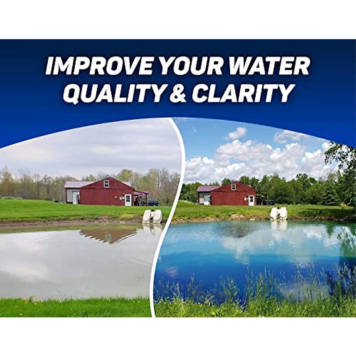 Crystal Blue Lake and Pond Dye - 1 Gallon - Royal Blue Color Treats up to 1 Acre - Clean, Clear & Crystal Blue Water - Environmentally Friendly Pond Dye