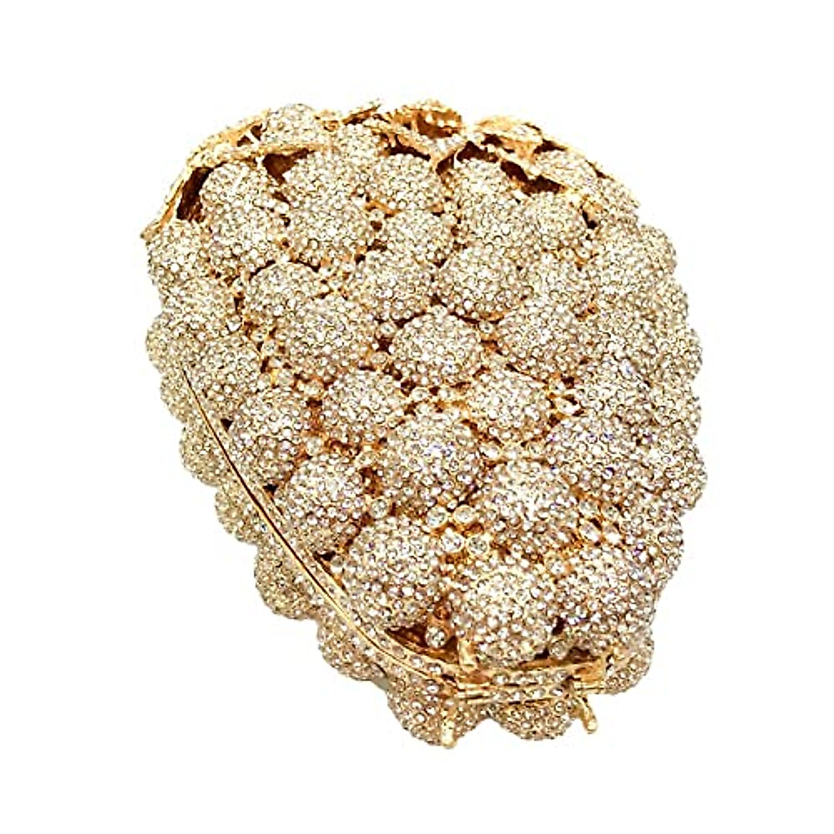 DEBIMY Hollow Carved Grape Rhinestone Evening Clutch Women Luxury Crystal Handbags Purses for Party and Wedding, Purple