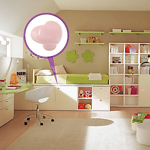 Qjaiune 2pcs Ceramic Cabinet Knobs Pink Drawer Knobs, Heart Shaped Dresser Knobs Cute Kitchen Cabinet Pull Handles, Small Vanity Knobs Hardware Closet Cupboard Knobs for Kids Girls Children's Bedroom