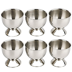 Egg Cup Holder Set for Soft Boiled Eggs Include 6 Stainless Steel Egg Tray Kitchen Tool
