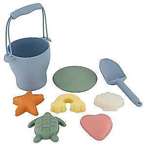 Beachling Modern Neutral Silicone Sand Toys - Durable Eco-Friendly Beach Play Set for Kids - Creative Fun with Shovels, Buckets, Molds, and More!