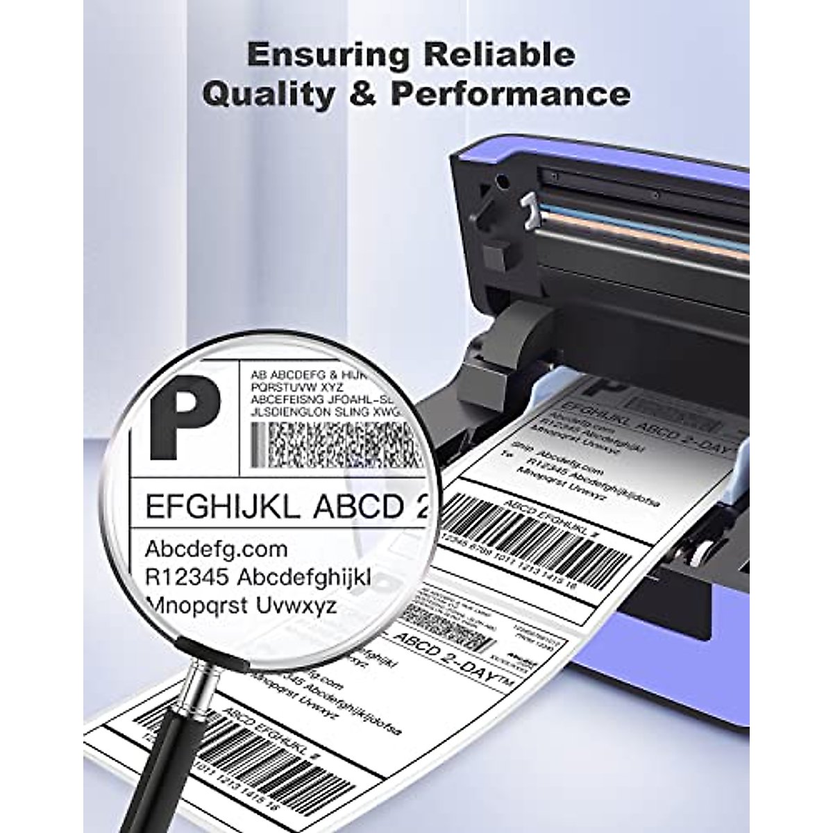 POLONO Shipping Label Printer, PL60 4x6 Label Printer for Shipping Packages, Direct Thermal Printer, Compatible with Windows, Mac, Linux, Widely Use for Shopify, Ebay, Amazon, UPS, FedEx, Etsy