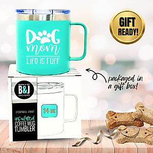 Dog Mom Coffee Mug - Dog Lovers Gifts for Women - Dog Mom Insulated Cup, Tumbler - Great Dogs Themed Gifts for Christmas, Birthday, Best Cups and Mugs for New Dog Mom, Things for Dog Lovers
