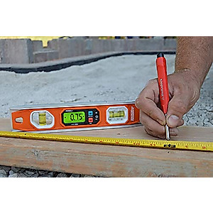 Johnson Level & Tool 1435-1000D Magnetic Programmable Digital Torpedo Level, 10", Orange, 1 Level