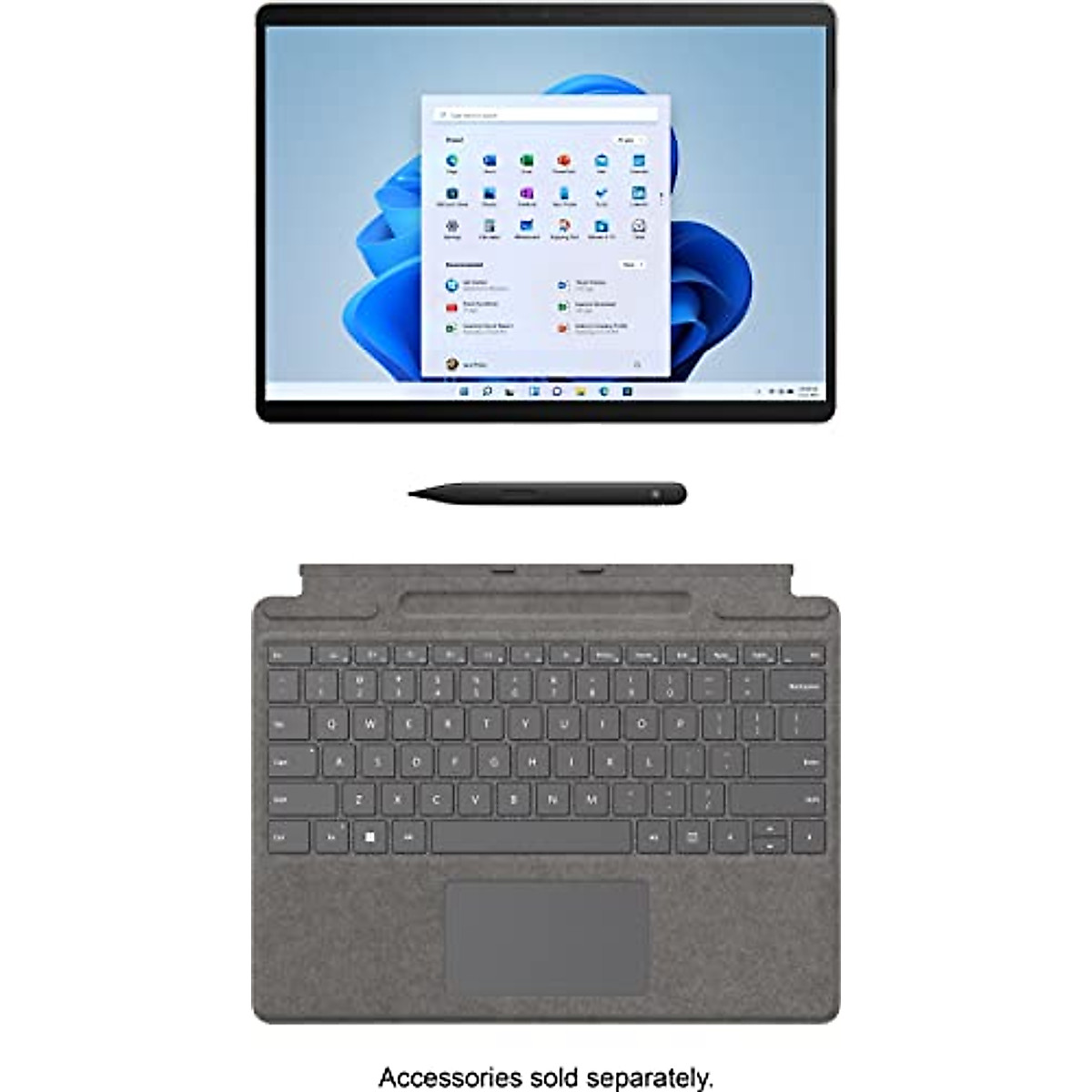 Microsoft Surface Pro X, 13" PixelSense Touchscreen Display, SQ1, 8GB Memory, 128GB Solid State Drive, Qualcomm Adreno 685 GPU, Windows 10 Pro, E5D-00001, Platinum (Renewed)