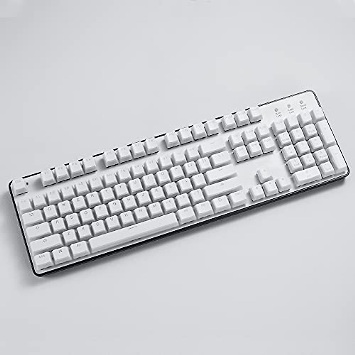 Redragon A130 White Pudding Keycaps, 104 Keys Standard Doubleshot PBT Keycap Set w/Translucent Layer for Mechanical Keyboard, OEM Profile, English (US) ANSI Layout
