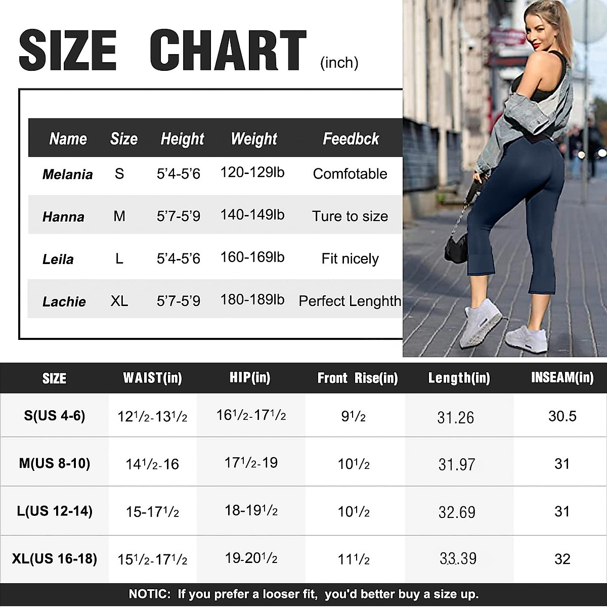 Aoliks Women’s Bootcut Capri Yoga Pants - Capri Flare Leggings for Women High Waist Tummy Control Workout Dress Cropped Pants