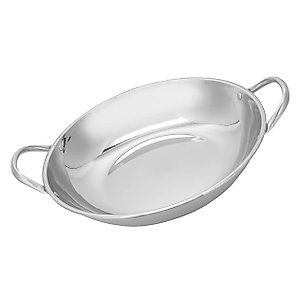 KICHOUSE Stainless Steel Pot Stainless Steel Saute Pan Steak Cooker Paella Small Pot with Lid Cooking Pot Stainless Steel Wok Pan Nonstick Pan with Lid Egg Outdoor Shopping Cart