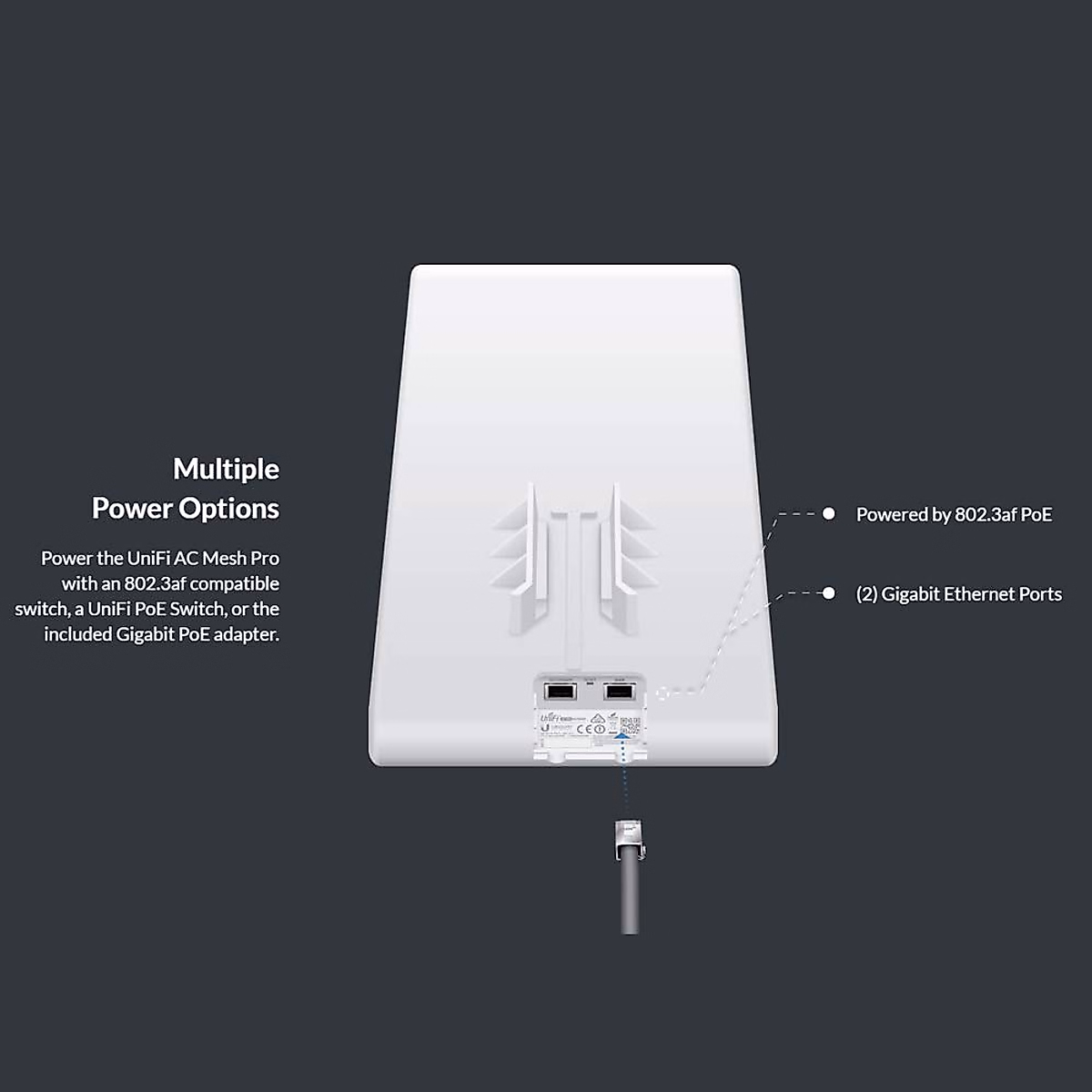 UniFi Mesh AC Pro UAP-AC-M-PRO-US 802.11AC 3x3 MIMO Outdoor Wi-Fi Access Point Wide-Area Dual-Band AP