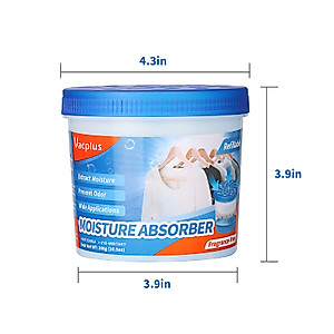 Vacplus Moisture Absorbers Dehumidifier Bucket -Unscented for Closet, Highly Absorbent for basements, bathrooms, boats, RVs, 10.5 OZ Replaceable, 6 PACK