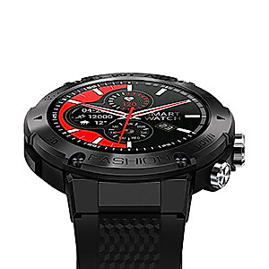 COSULAN Smart Watches for Men, Sport Fitness Watch with IPS Screen/Bluetooth Calling/Auto Heart Rate Monitor/Blood Pressure/SpO2/Sleep Monitor/Waterproof, Fashion SmartWatch（Black）