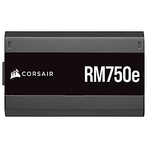 Corsair RM750e Fully Modular Low-Noise ATX Power Supply - Dual EPS12V Connectors - 105°C-Rated Capacitors - 80 Plus Gold Efficiency - Modern Standby Support - Black