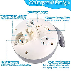 【2023 Upgrade】 Baby Bath Toys Gifts, Rechargeable Whale Baby Toys, Light Up Bath Toys for Toddlers, Sprinkler Bathtub Toys for Infants Kids, Spray Water Bath Toy, Pool Bathroom Tub Baby Toy