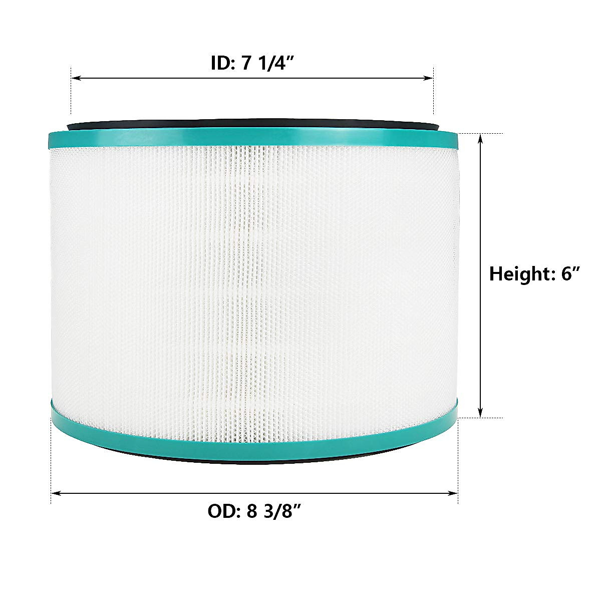 Replacement Filter for Dyson HP01 HP02 HP03 DP01 Desk Purifiers 1 Pack, A-KARCK Replaces Air Purifier Part #968125-03, Three-layer Filtration