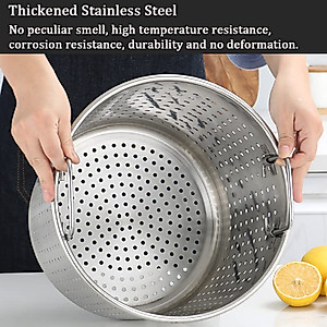 Commercial Stainless Steel Large Crab Seafood Boil Pot 27Qt/45Qt/63Qt Turkey Fryer Pot Pasta Cooker Perfect for Lobster,Shrimp,Crawfish Boil,40cm/15.7inch