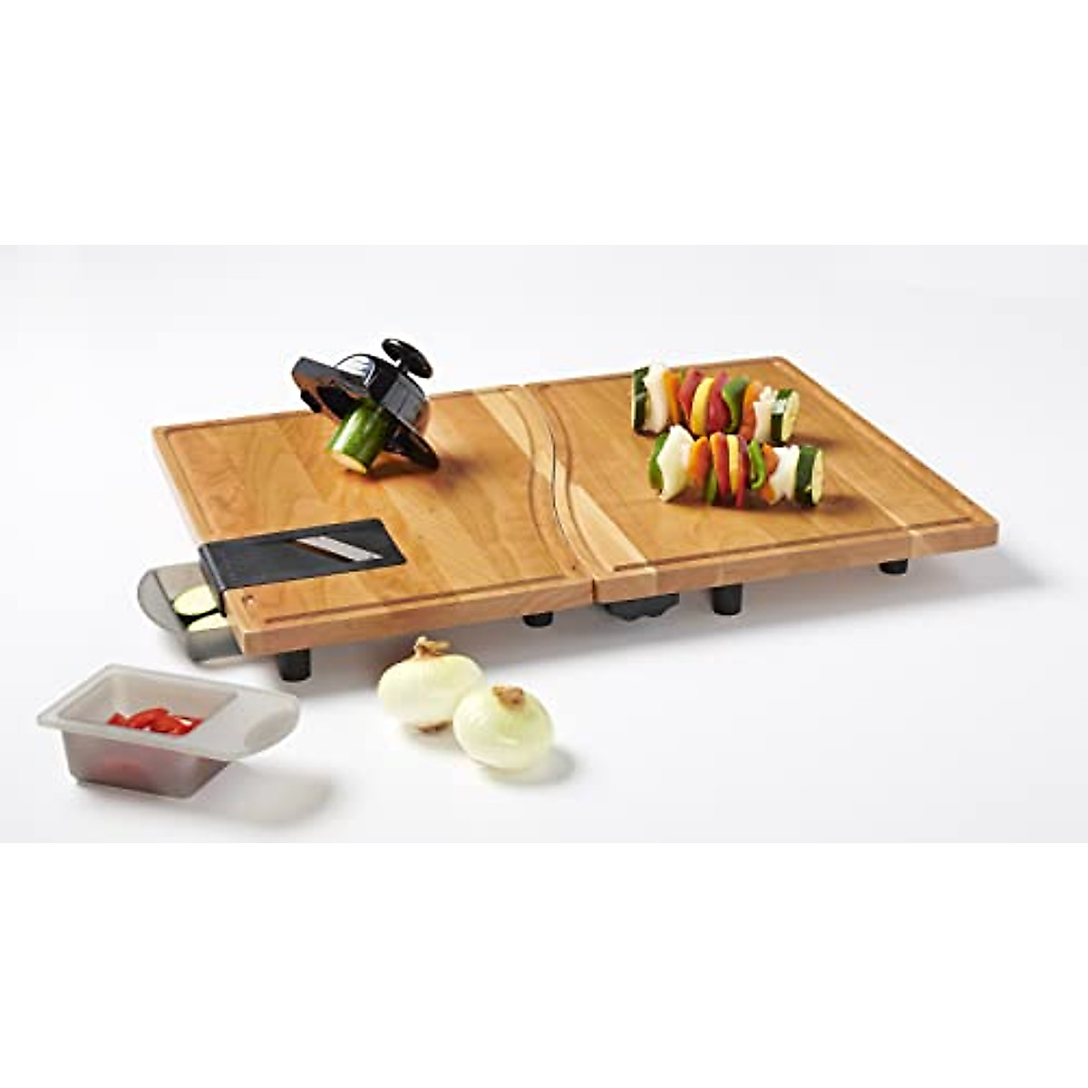 Anchor Hocking SwingBoard Cherry Wood Cutting Board, 6 Piece Set, Meal Prep Station