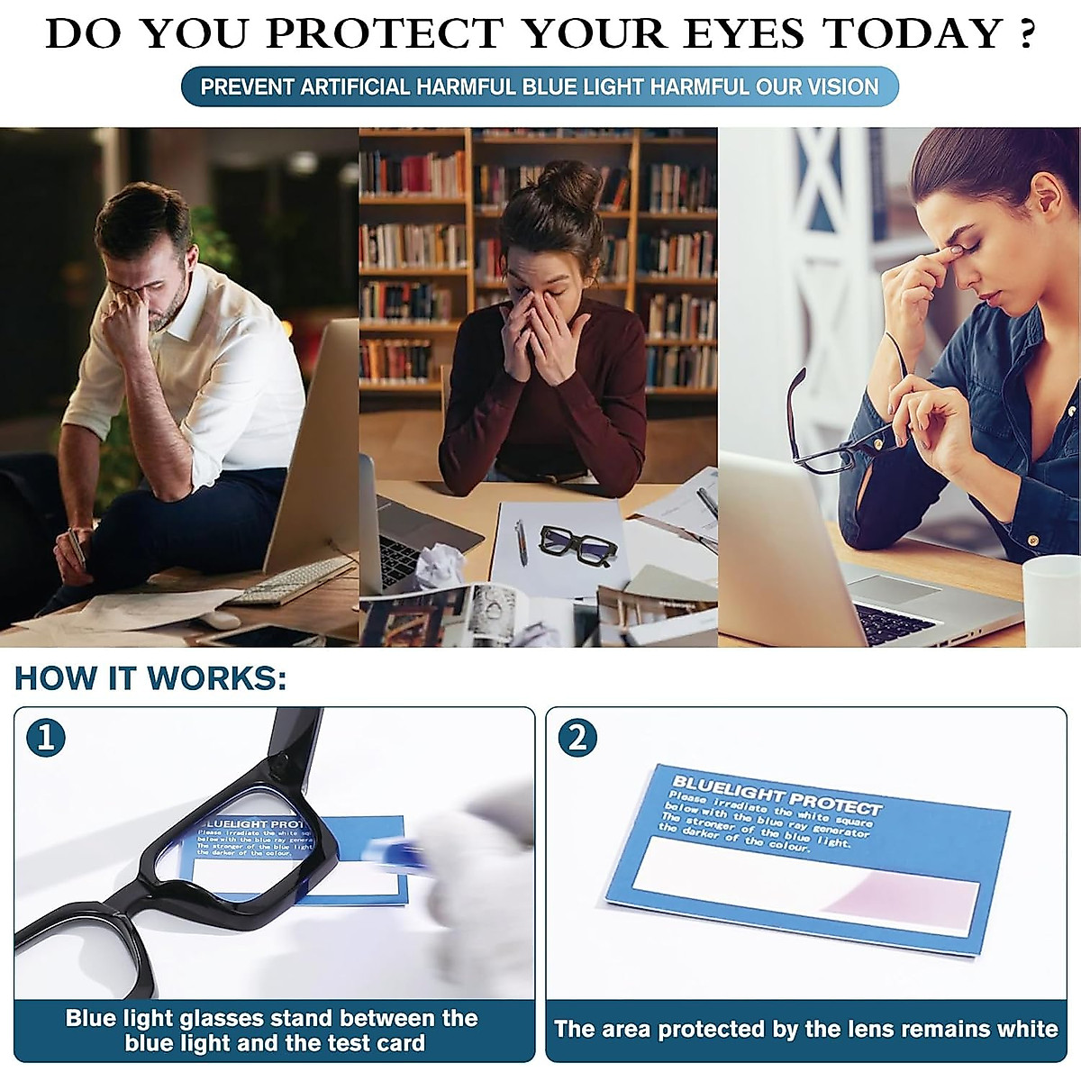 gentlemaker Oversized Blue Light Glasses for Women - Fashion Square Big Frame Non-Prescription Clear Eyewear(Black+Champagne Black)