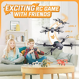SOTAONE S400 Drone with Camera for Adults Kids, 1080P HD Foldable Mini Drones for Boys Girls, Remote Control Helicopter Toys Gifts with Auto-hovering, One Key Start, Self-spin, 3 Speeds, 2 Batteries