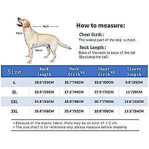 PriPre Dinosaur Dog T Shirts 3D Unicorn Pattern Printed Apparel Shirt for Large Dogs Softable Stretchy Pet Clothes (3XL, Light Blue)