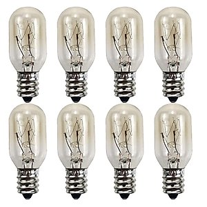Lxcom Lighting T20 Incandescent Bulbs Salt Rock Lamp Bulb 15W Microwave Oven Light Bulbs 110V Stoven Bulbs E12 Base Appliance Lamp Warm White Kitchen Aid Oven Light Bulb, 8 Pack