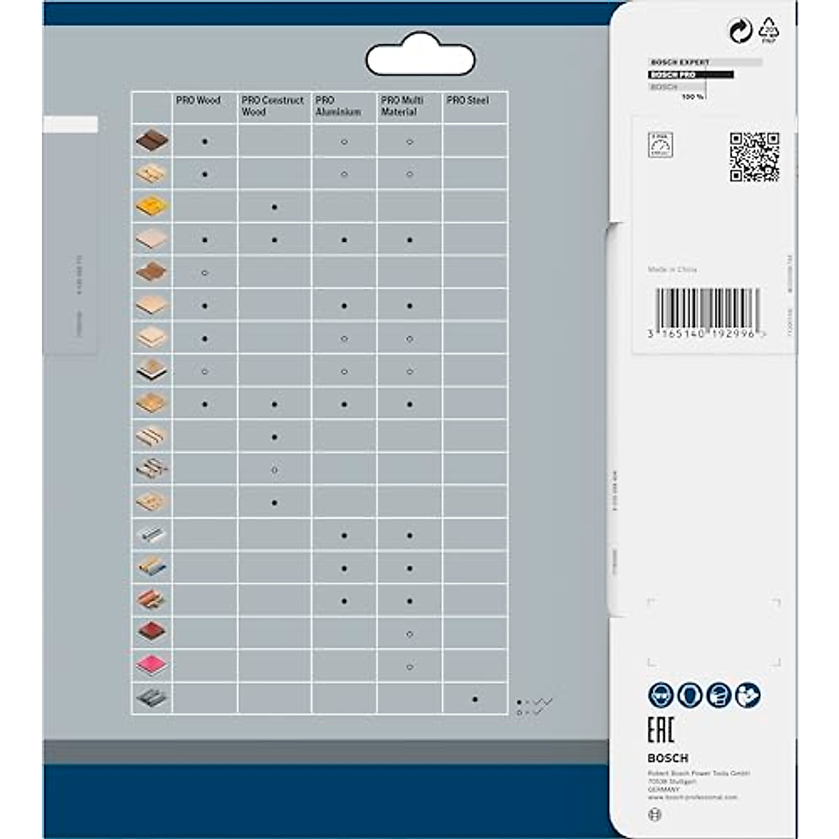 Bosch 2608640509 Multi Material Circular Saw Blade, 190mm x 2.4mm x 30mm, 54 Teeth, Silver